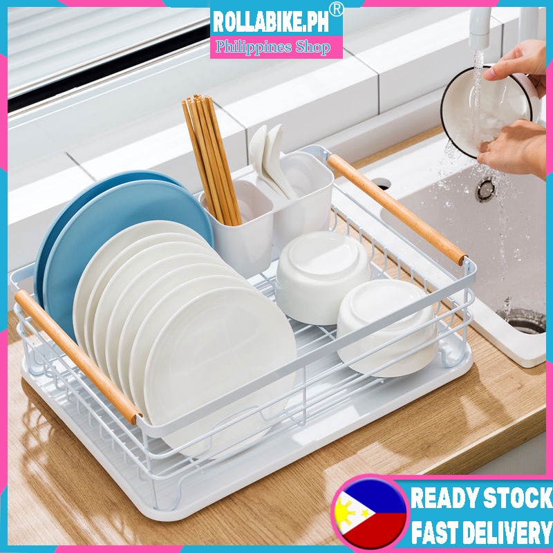 COD Stainless steel Dish Rack With Drip Plate Drainer Rack Dishes ...
