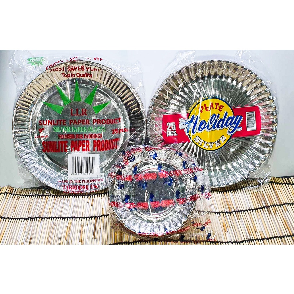 Paper plates Silver Laminated 9 Inches 25pcs | Shopee Philippines