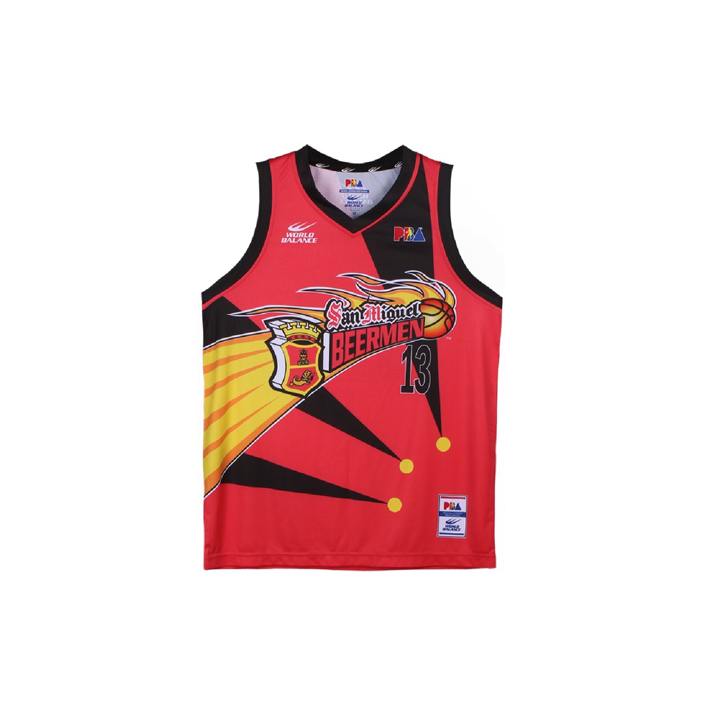 WORLD BALANCE PBA SAN MIGUEL JERSEY RED ( LASSITER ) | Shopee Philippines