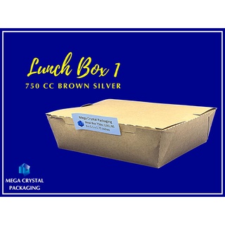Trigem Meal Box 750cc "Lunch Box 1" Brown Silver ( 25 pcs. Per Pack ...