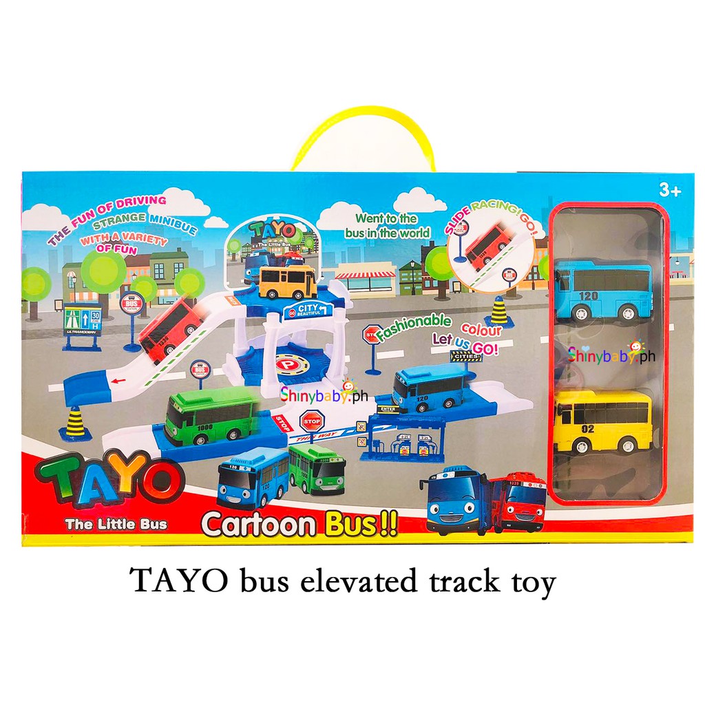 TAYO Bus Elevated Track Toy TAYO Bus Pull Back Car TAYO LEGO Assembly ...
