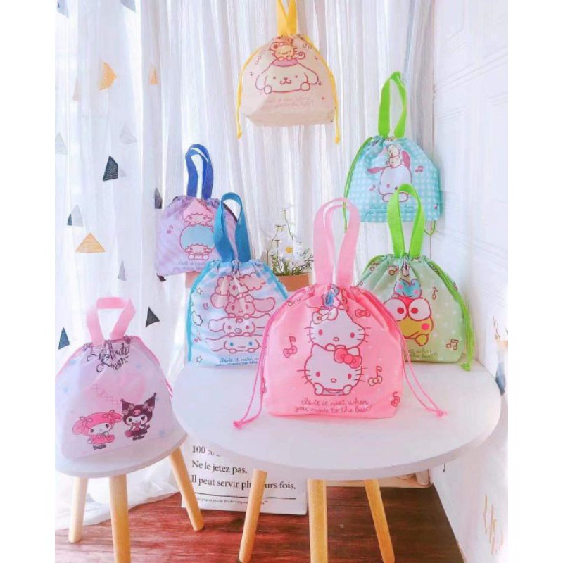 【Ready Stock】┋draw string bag Hello Kitty, amy melody, pochacco ...