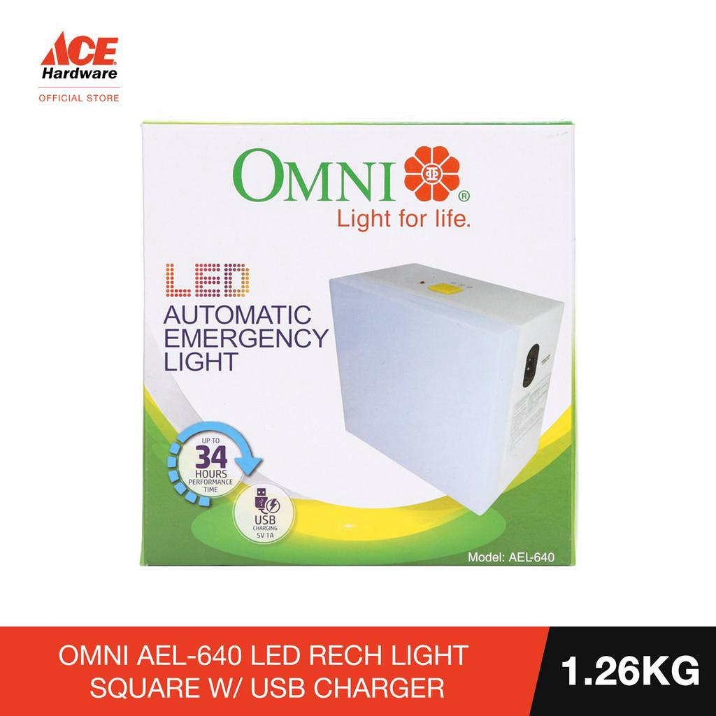 OMNI AEL-640 LED RECH LIGHT SQUARE W/ USB CHARGER | Shopee Philippines