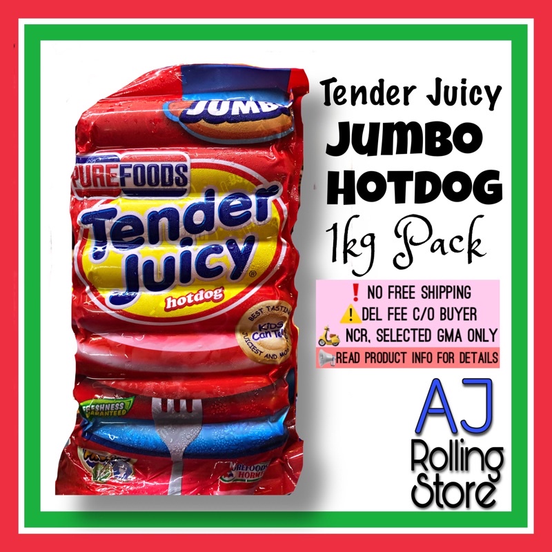 Purefoods Tender Juicy Jumbo Hotdog 1 Kg Pack Shopee Philippines