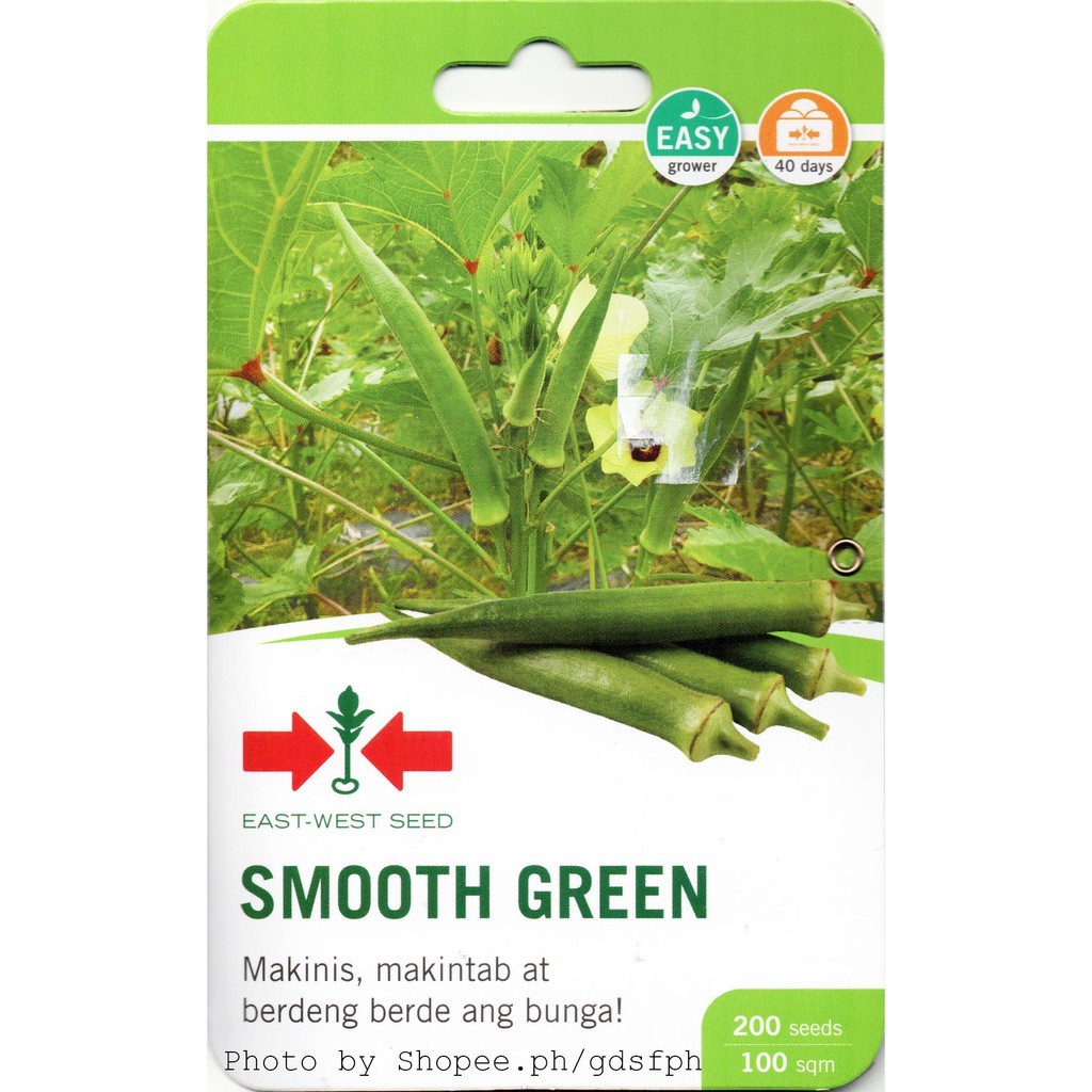 East-West Seed Okra Smooth Green 200 seeds (Original Pack) | Shopee ...