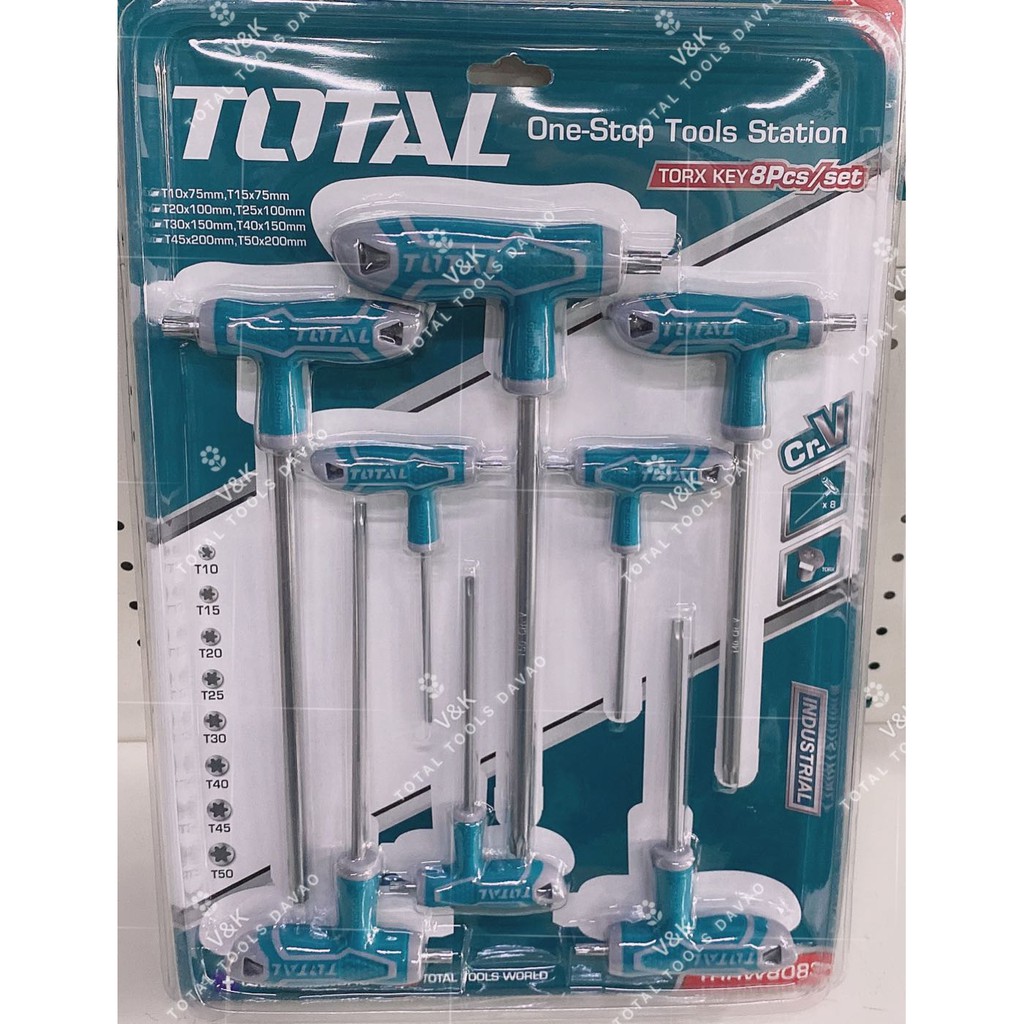 TOTAL 8pcs T-handle torx wrench set\torx key set THHW8083 | Shopee ...