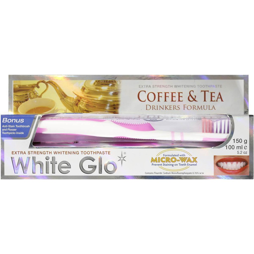 White Glo Whitening Toothpaste Coffee & Tea Drinkers Formula 150g ...