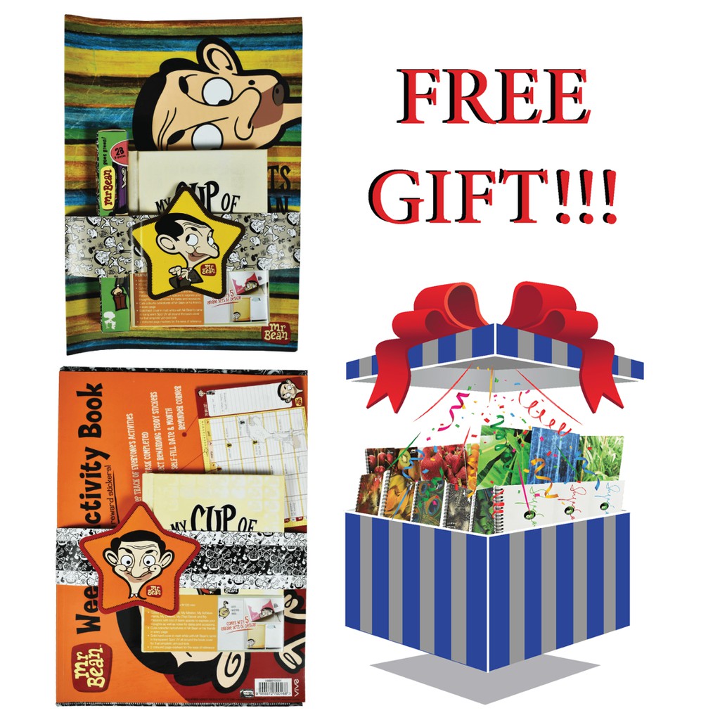 Mr Bean Study Set (Notebook + File + Weekly Activity Book / Ruler Set ...