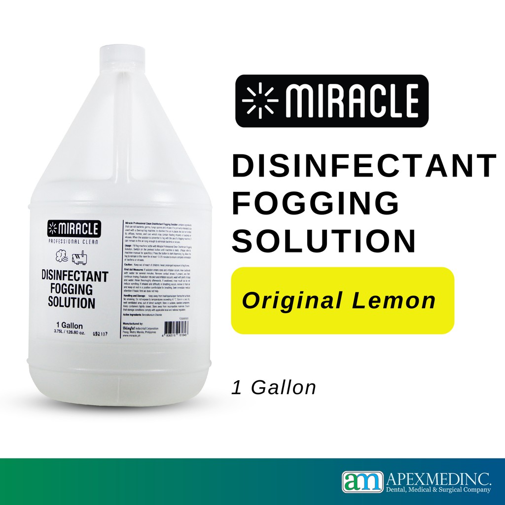 Miracle Disinfectant Fogging Solution Original Lemon - 1 Gallon ... Miracle Disinfectant Fogging Solution Original Lemon - 1 Gallon ...