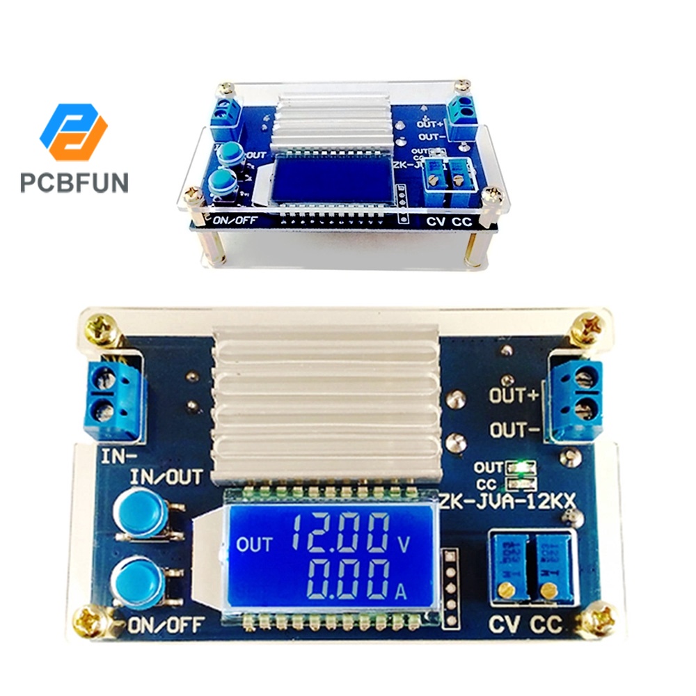 Pcbfun New 12A Digital Lcd Display Adjustable Step Down Buck Power ...