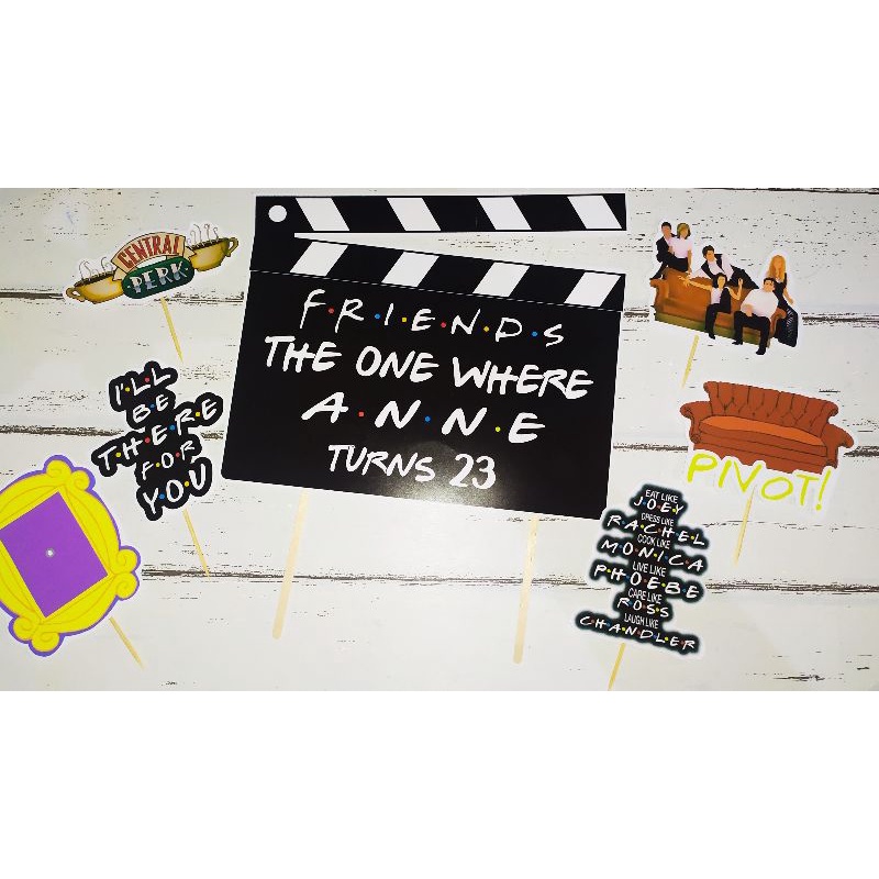 Customized Laminated Cake Topper Set Friends Theme with 6 cupcake ...