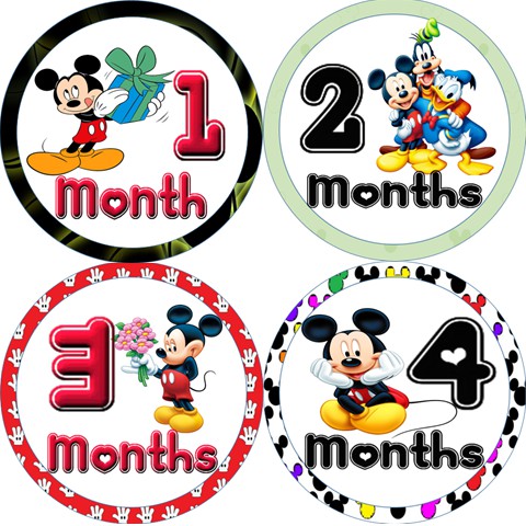 Mickey Mouse 12 Months Baby Milestone Stickers | Shopee Philippines