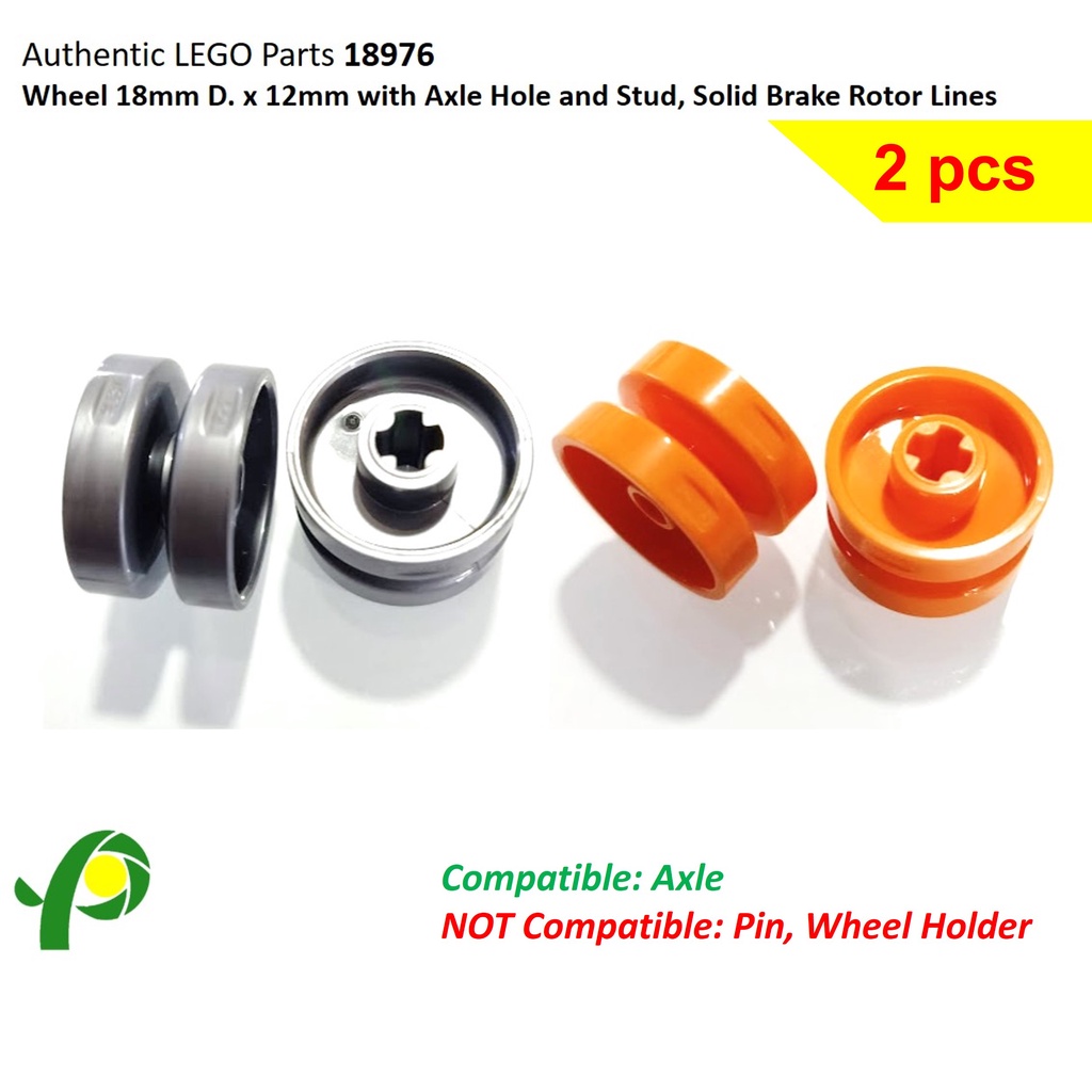 LEGO Parts 18976 Wheel 18mm D. x 12mm with Axle Hole and Stud, Solid ...