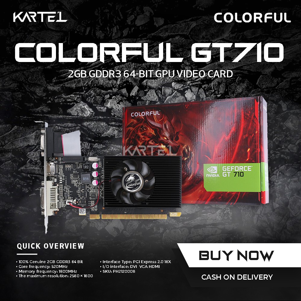 COLORFUL GT710 GT 710 2GB gDDR3 64-bit GPU Video Card | Shopee Philippines