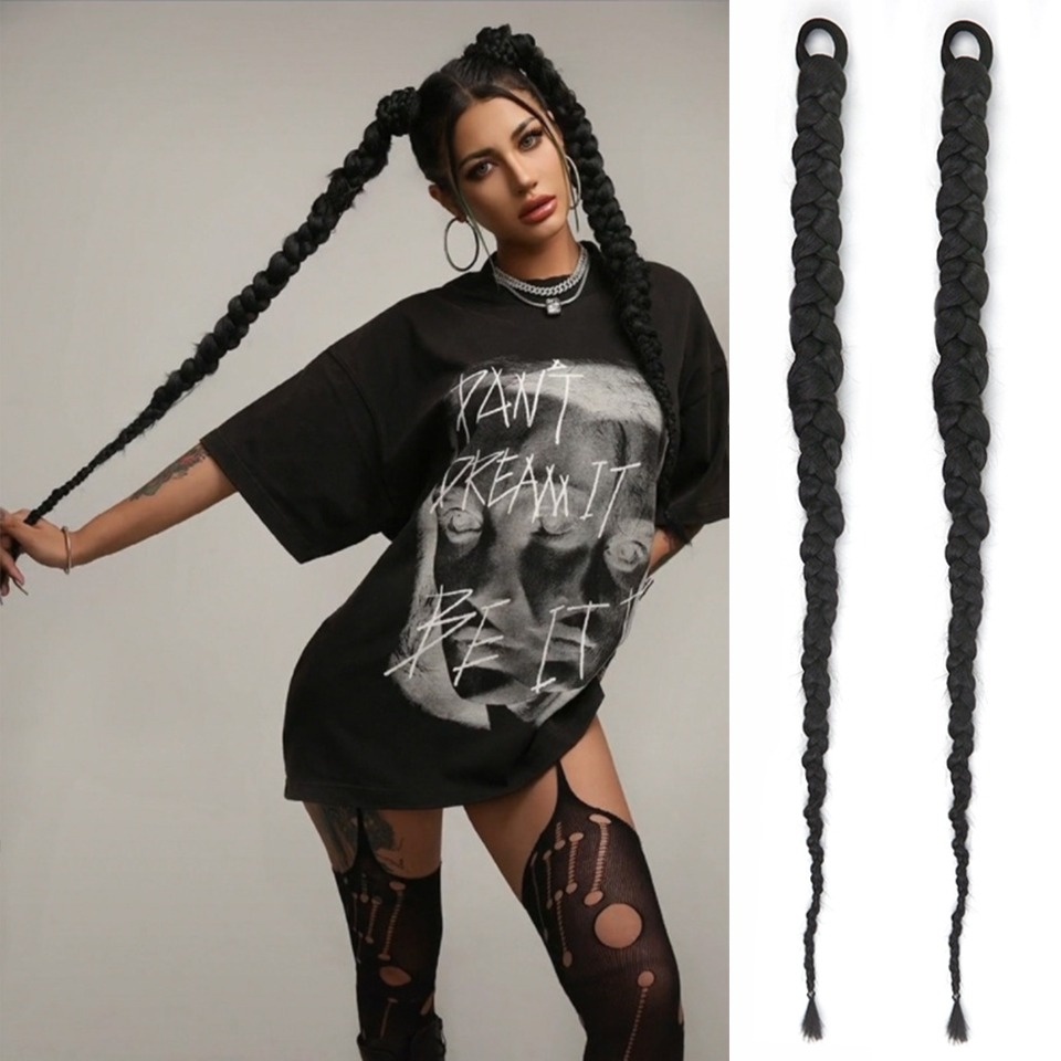 Synthetic 70CM Braids Ponytail Hair Hairstyle Braids Cute Hip Hop ...