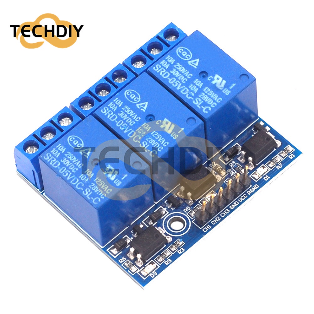 5v 12v 3 Channel Relay Module With Optocoupler Isolation Opto-isolated ...