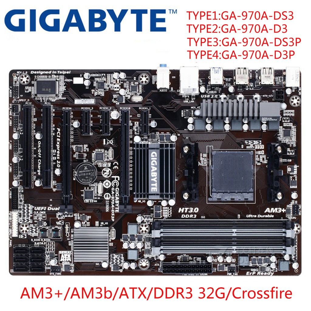 AMD Used original GIGABYTE GA-970A-D3 D3P DS3 DS3P Motherboard AM3b AMD ...