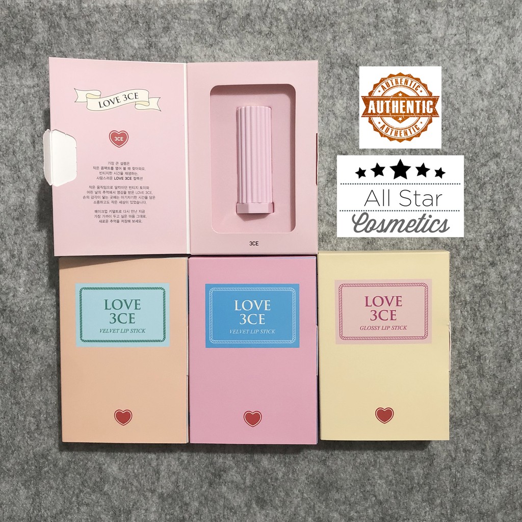 3CE Love Velvet & Glossy Lipstick | Shopee Philippines