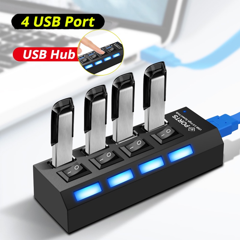 USB Splitter 4 Port High Speed Hub Splitter Expansion Data Transfer ...