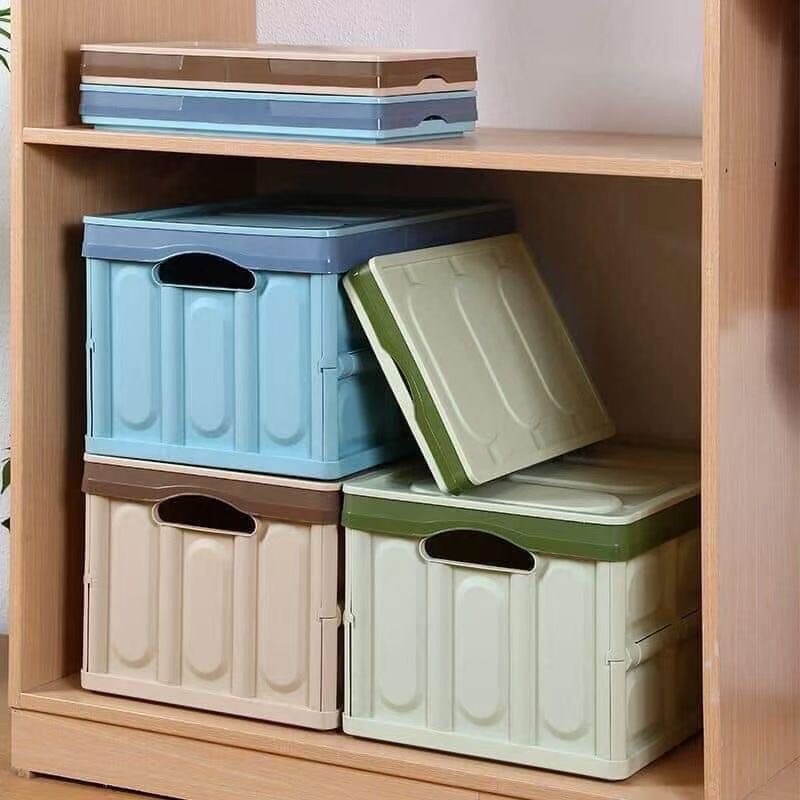 Storage Box Container Collapsible Pastel Color Storage Bin with Lid ...