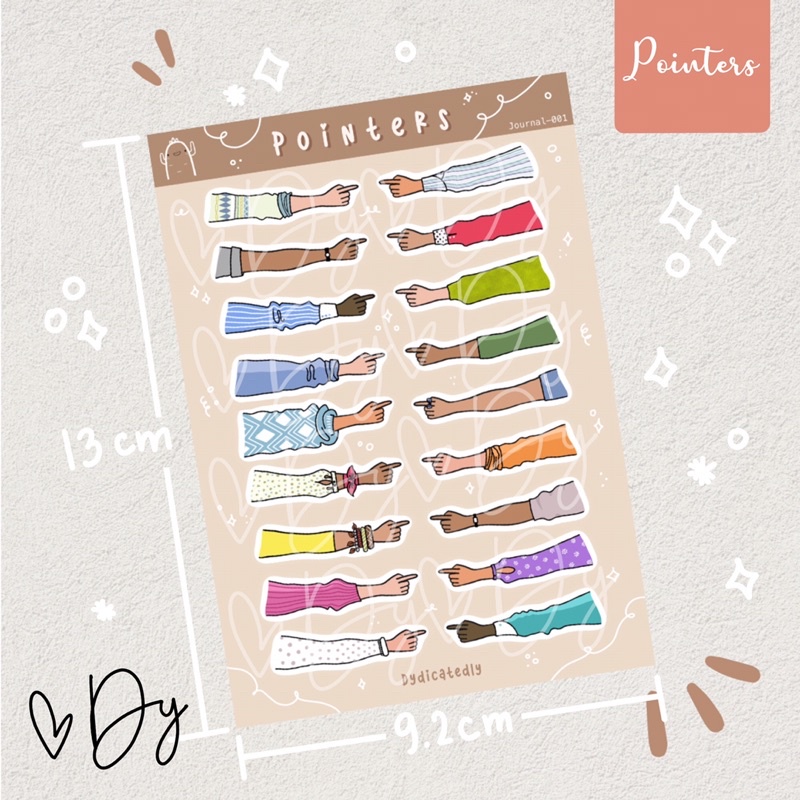 Pointers Sticker Sheet | Waterproof | Bullet Jounal Stickers, Planer ...