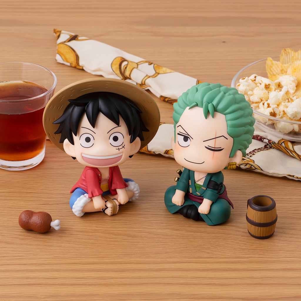 Megahouse Look Up One Piece Luffy and Zoro Set with Gift (Meat and Beer ...