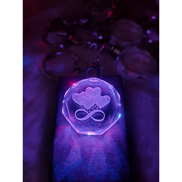 LED Crystal Keychains BTS Tinytan SB19 AOT Avengers logo Panda Luffy ...