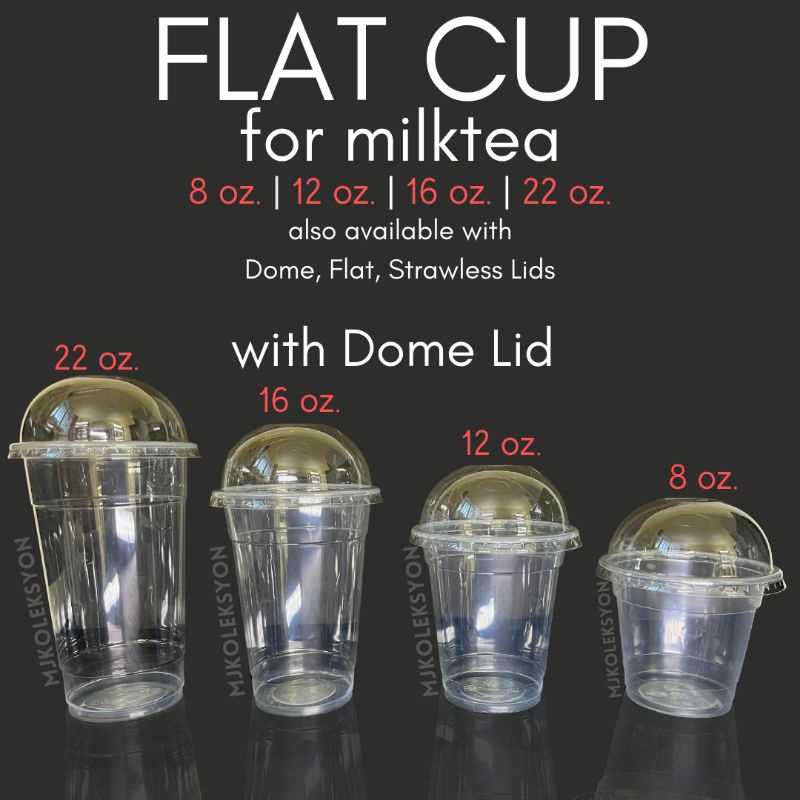 50pcs Milktea Plastic Pp Cups with Lid Set for milktea , frappe, iced ...