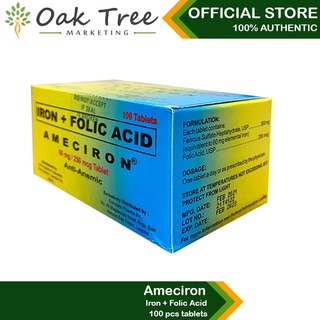 Iron + Folic Acid 60mg/250mcg Tab (AMECIRON) | Shopee Philippines
