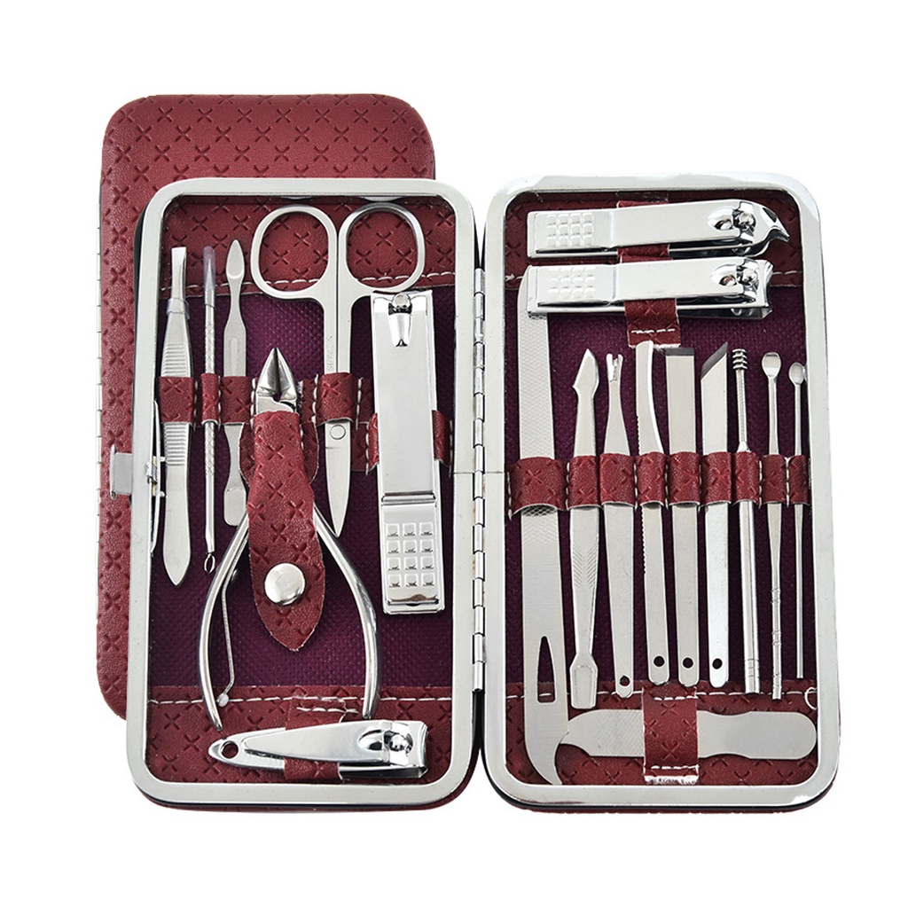 Nail Clippers 19PCS set Professional Stainless Steel Manicure Pedicure ...