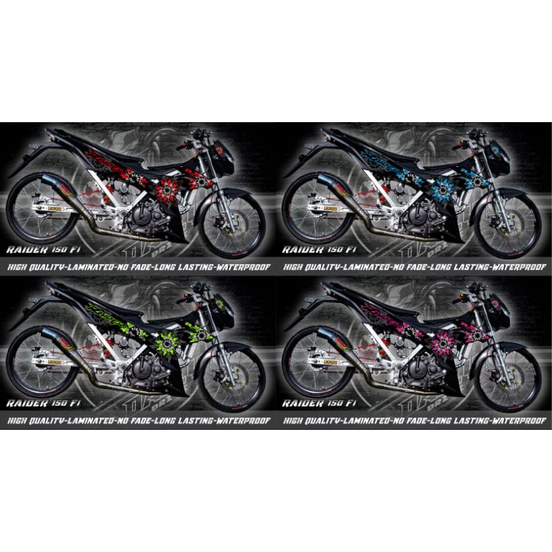 RAIDER 150 FI SUN PINK/VIOLET DESIGN STOCK SIZED DECAL | Shopee Philippines