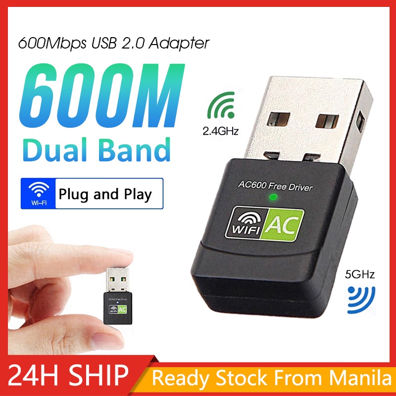 Wireless WiFi Adapter 2 in 1 2.4+5 G Wifi Dongle Receiver For Desktop ...