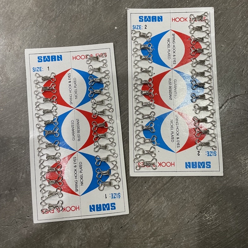 Swan Hook & Eye Fastener (2 Dozen Per Pad) | Shopee Philippines