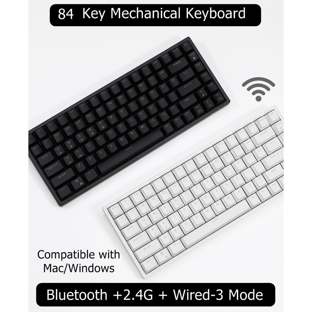 ROYAL KLUDGE Rk RK84 RGB 84 Keys Hot Swappable Wireless Bluetooth Type ...