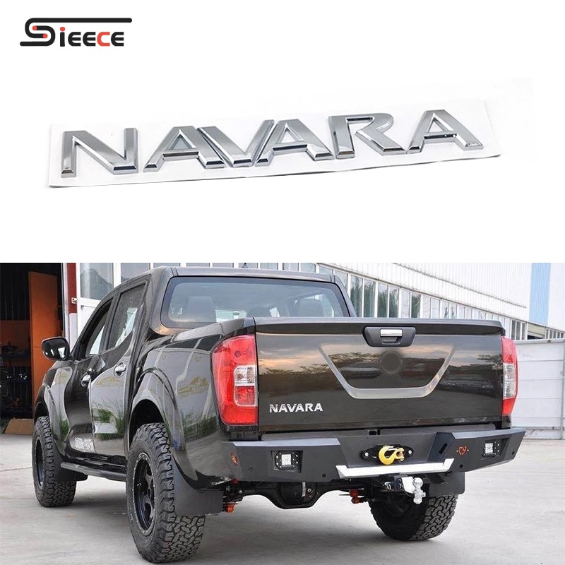 Sieece NAVARA Letter ABS Logo Car Front Trunk Hood Emblem Badge Sticker ...
