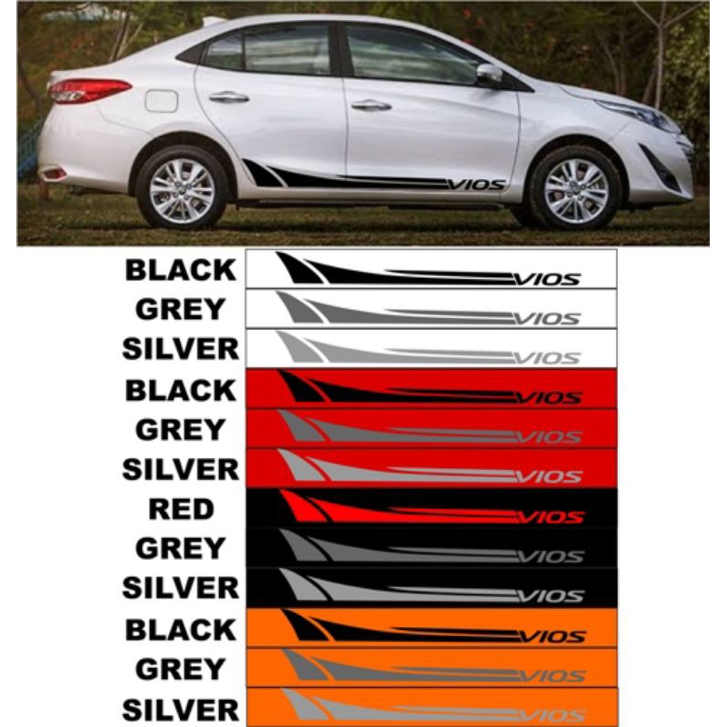 toyota vios side door sticker design 2pcs for any model | Shopee ...