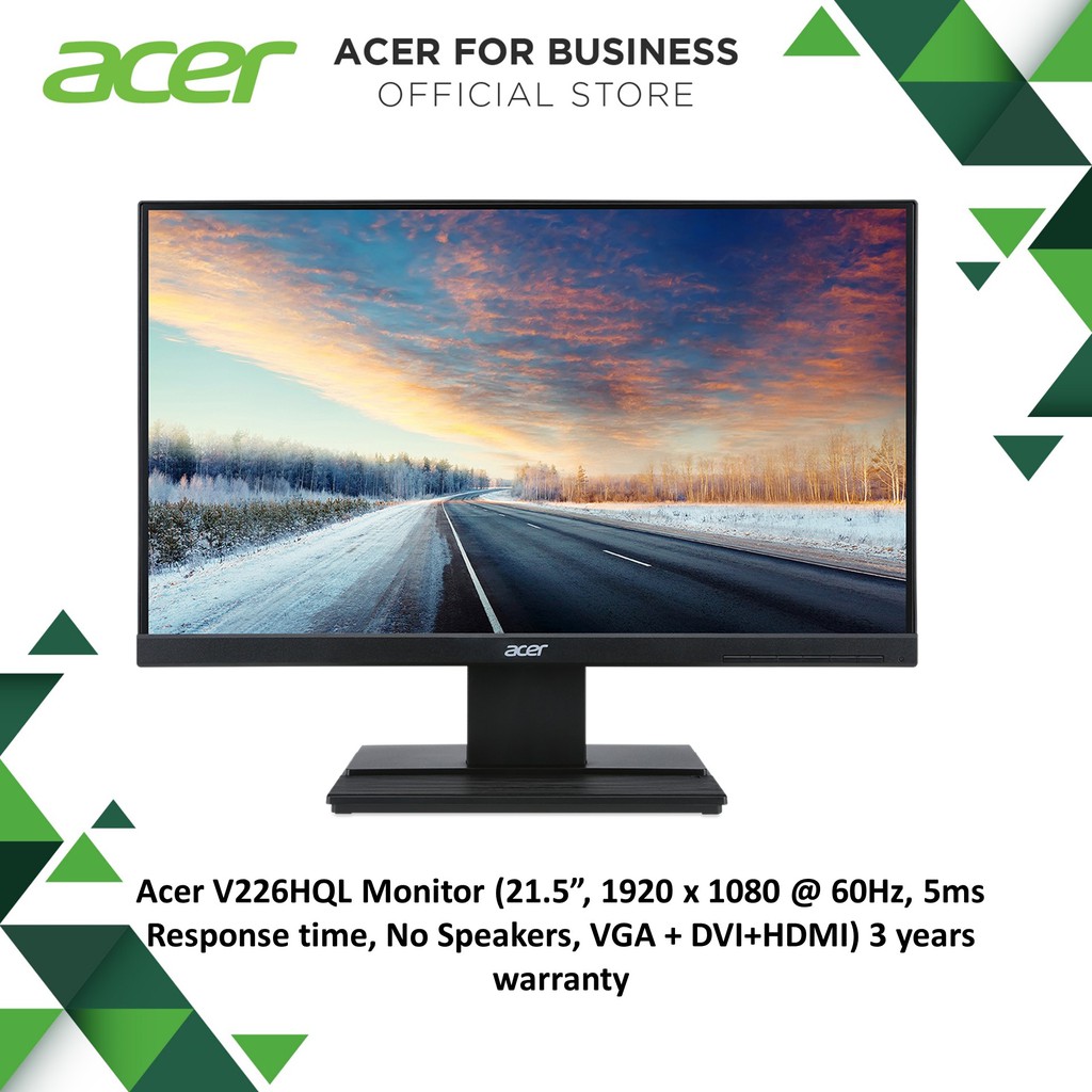 Acer V226HQL Monitor (21.5", 1920 x 1080 60Hz, 5ms Response Time, No ...