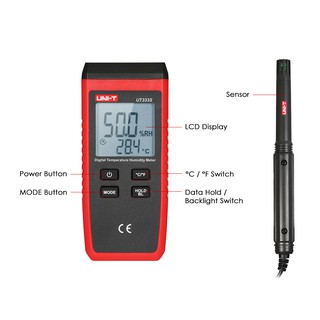 UNI-T UT333S Digital Temperature Humidity Meter UT363S Digital ...