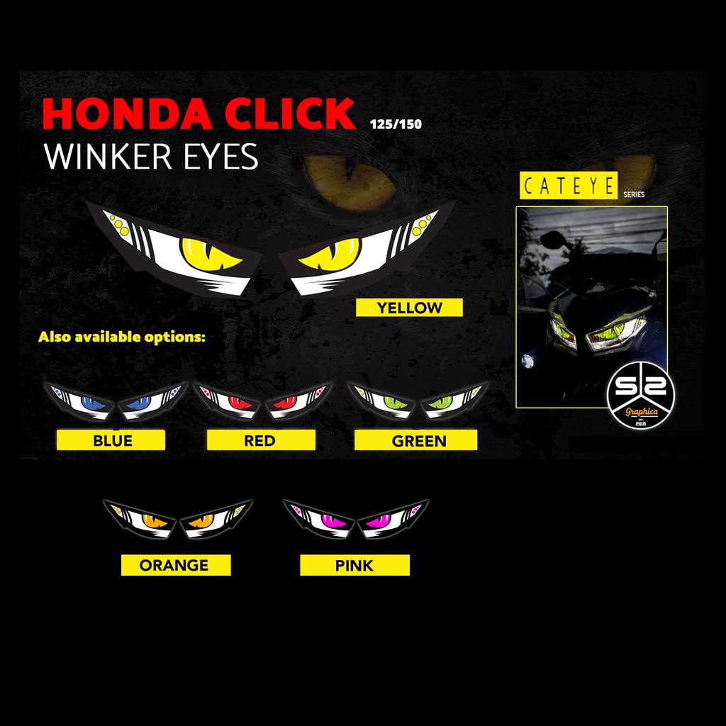 Honda Click v1 - Winkers - Cateye Series Headlight Lens Outdoor Film ...