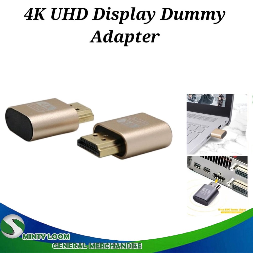 4K UHD display dummy adapter HDMI virtual display adapter pacifier plug ...