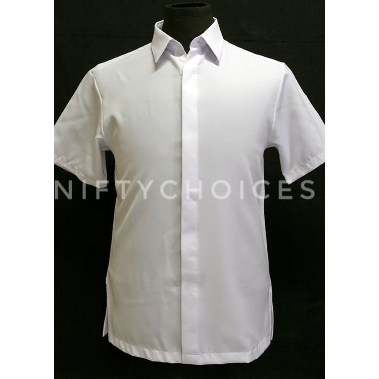 SCHOOL OFFICE BARONG POLO BARONG HIDDEN BUTTONS | Shopee Philippines