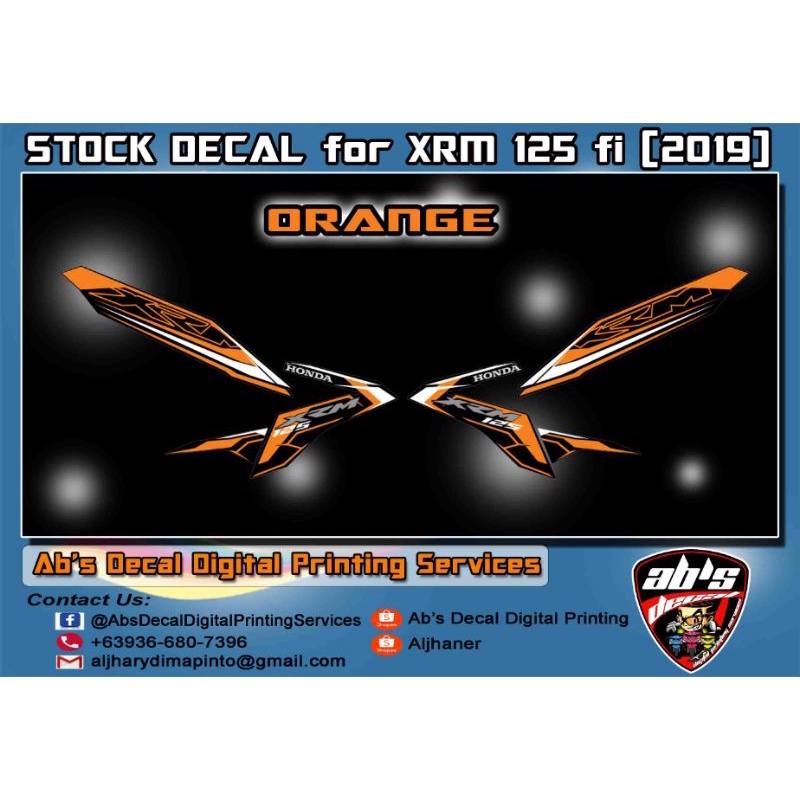 Stock DECAL for XRM 125 (2020) with Freebies stickers | Shopee Philippines