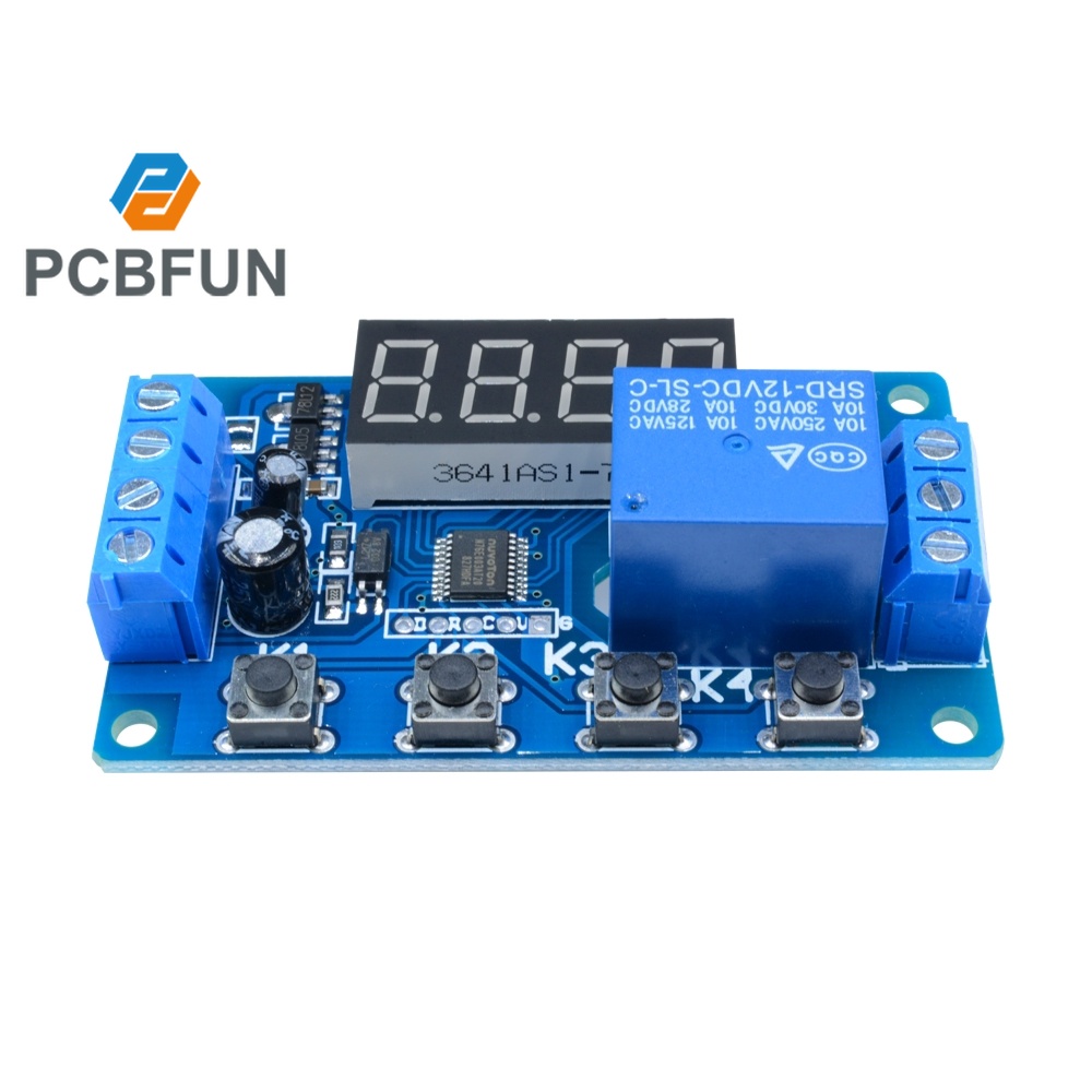 Pcbfun Dc 12V Led Display Digital Timer Automation Delay Relay Programmable Module Switch ...