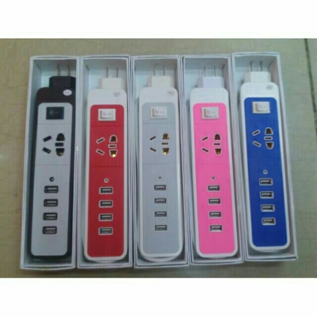 4 USB Universal socket extension Portable Plug Charger Port Socket ...