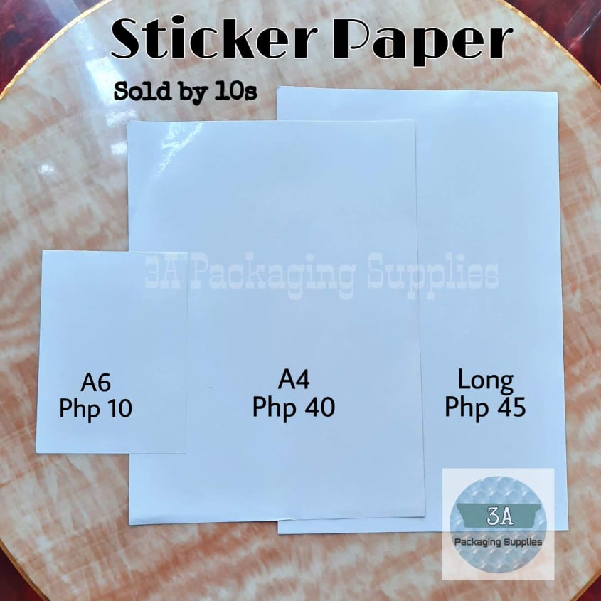 Sticker paper-A6, A4, Legal (sold by 10 pcs) | Shopee Philippines