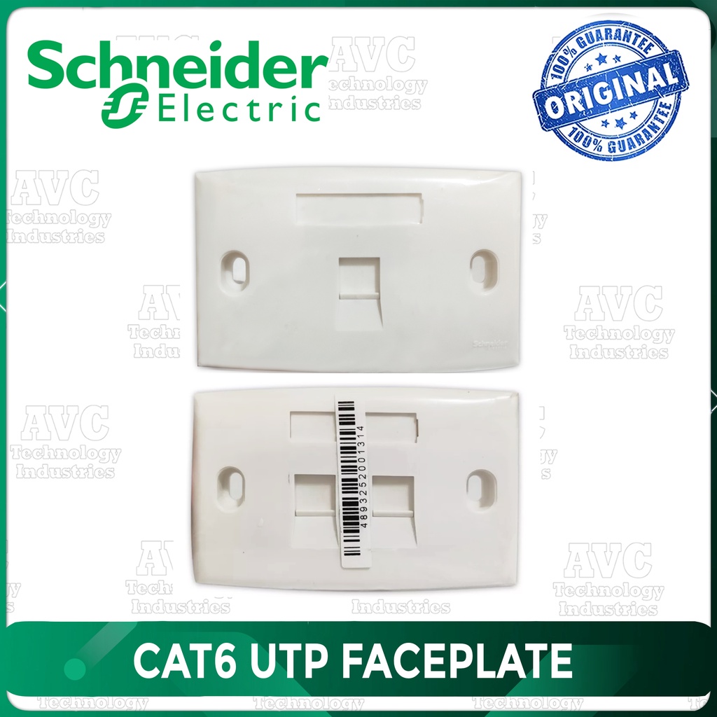SCHNEIDER CaT6 UTP Faceplate Single Port and Dual Port | Shopee Philippines