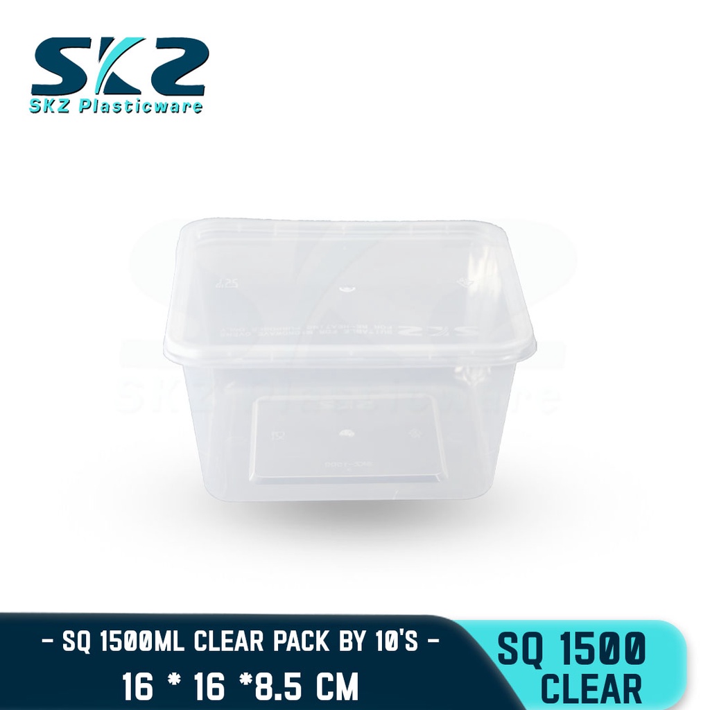 SKZ CLEAR SQUARE CONTAINER SERIES SQ1500 ENVIRONMENTAL FRIENDLY FOOD ...