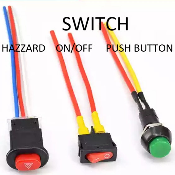 MOTORCYCLE SWITCH HAZZARD ON OFF HORN BUTTON | Shopee Philippines