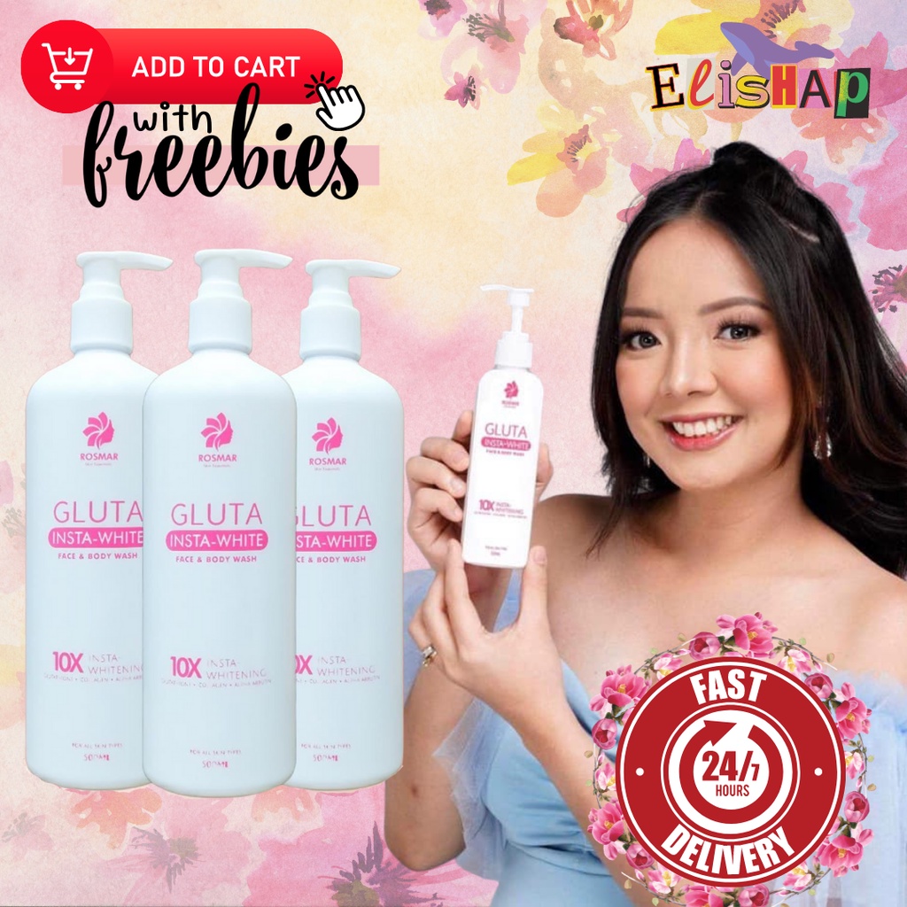 ONHAND w/ freebies!!! Rosmar Gluta Wash Insta White Face & Body Wash ...