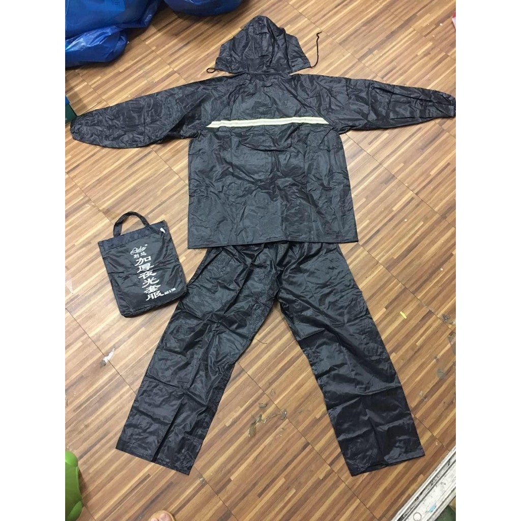 BLOS Padded raincoat set with reflective line and zipper | Shopee ...